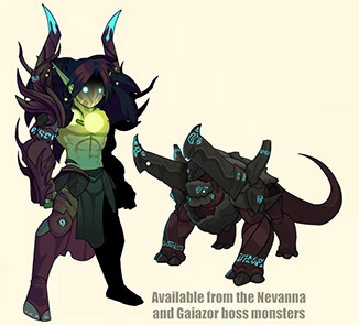 Queen Of Monsters tagged AQW Design Notes